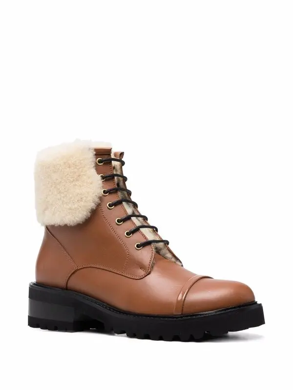 MALONE SOULIERS Shearling-trim Ankle Boots
