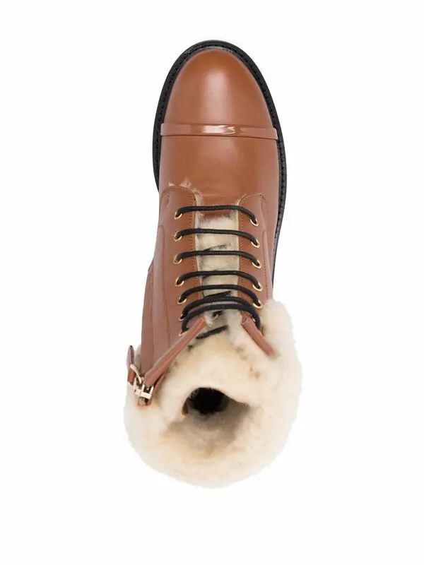 MALONE SOULIERS Shearling-trim Ankle Boots