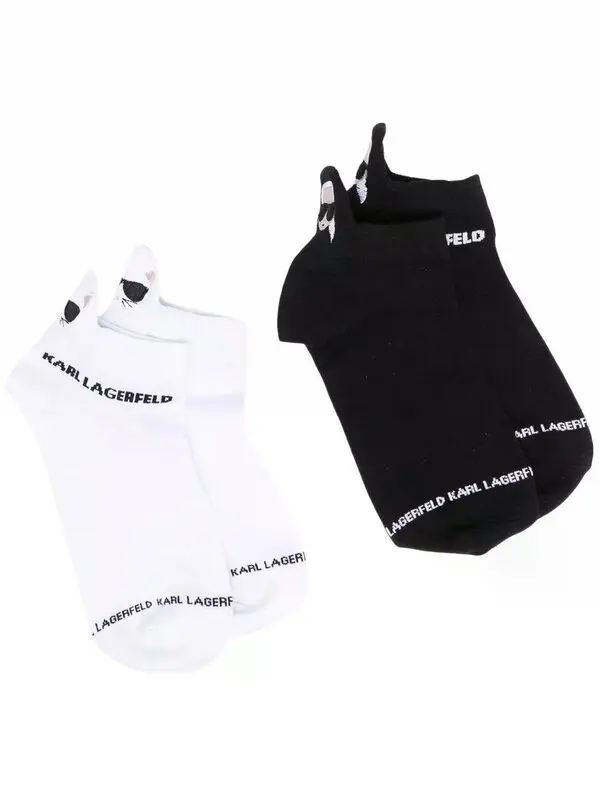 Karl Lagerfeld K/ikonik Embroidered Socks Pack - Black