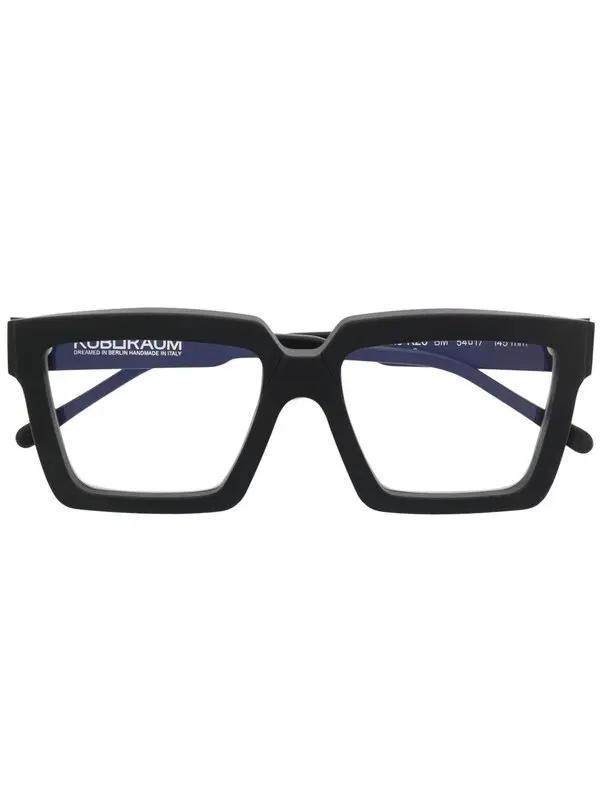 KUBORAUM Matte-effect Square-frame Glasses - Black