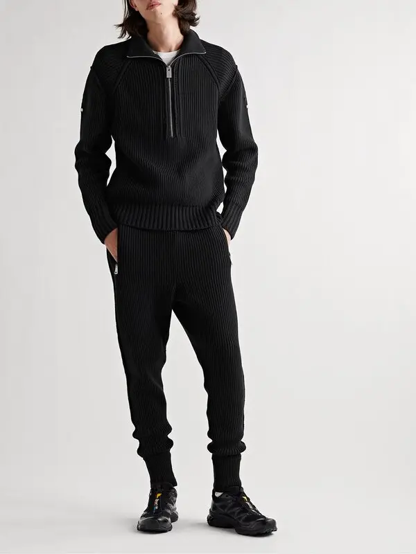 Moncler 6 1017 Alyx 9sm Ribbed-Knit Half-Zip Sweater - Black