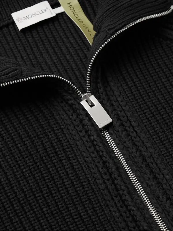 Moncler 6 1017 Alyx 9sm Ribbed-Knit Half-Zip Sweater - Black