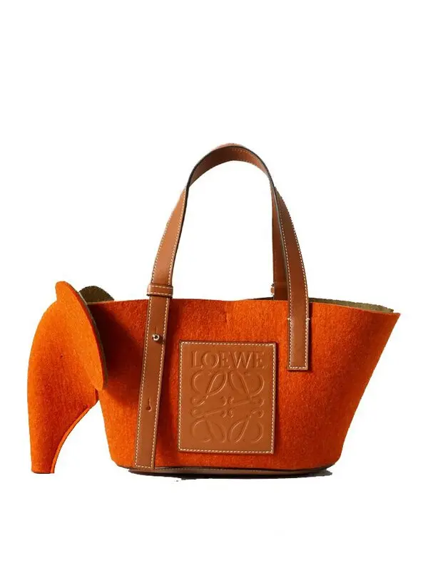 Loewe Elephant Small Leather-trimmed Felt Tote