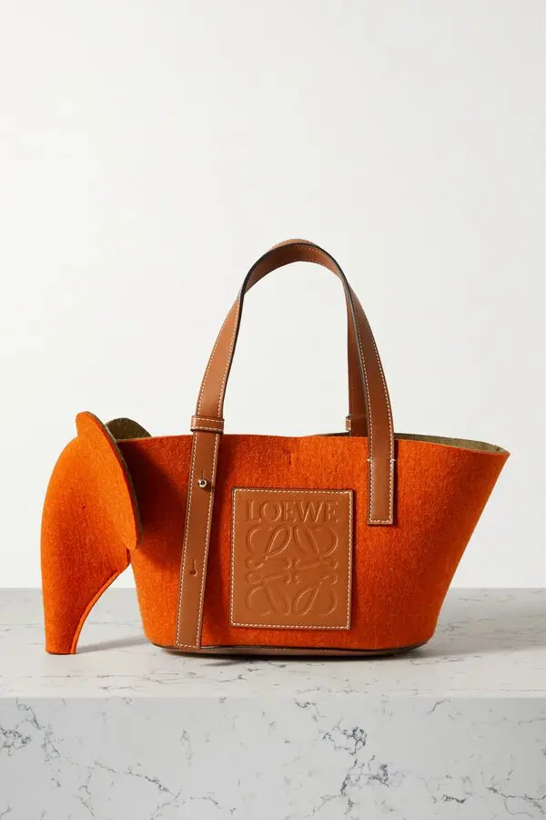 Loewe Elephant Small Leather-trimmed Felt Tote