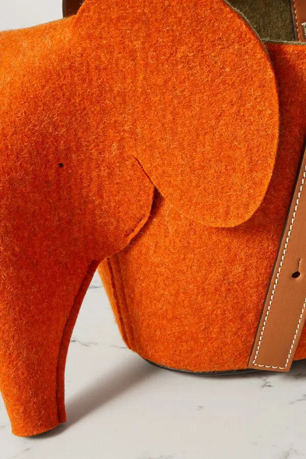 Loewe Elephant Small Leather-trimmed Felt Tote