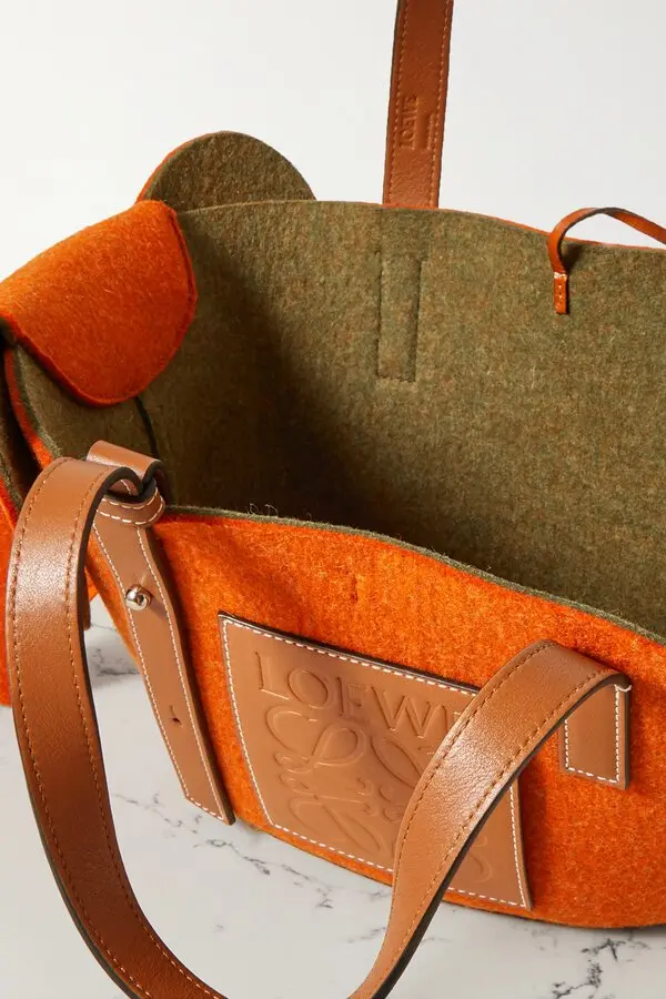 Loewe Elephant Small Leather-trimmed Felt Tote