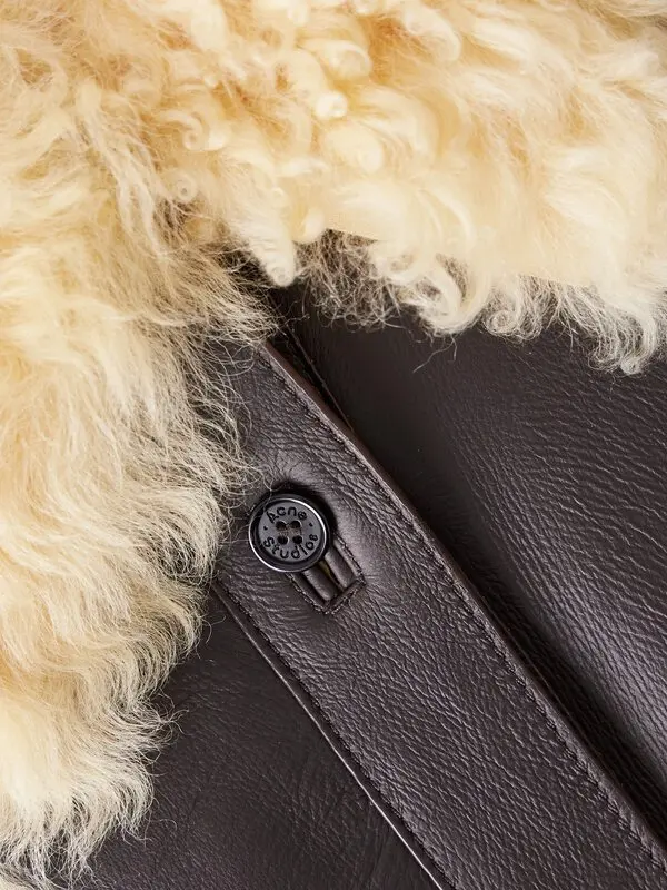Acne Studios Shearling And Leather Jacket - Brown
