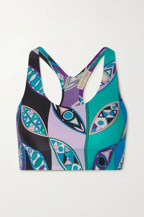 Emilio Pucci Printed Stretch Sports Bra