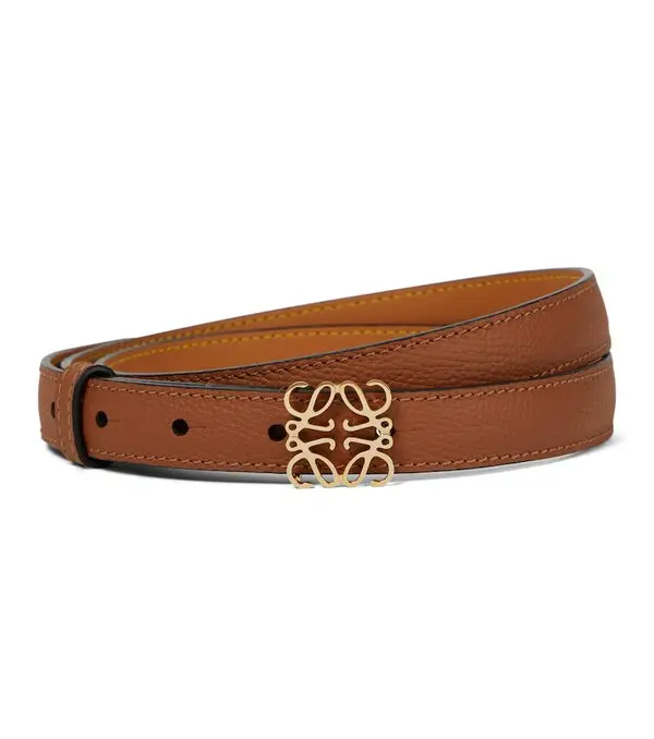 Loewe Anagram Leather Belt - Brown