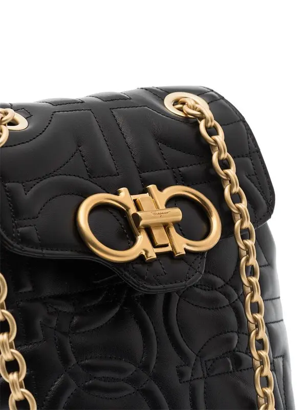 Ferragamo Gancini Quilted Backpack In Black - 30% Off  display picture 1