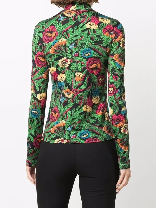 La DoubleJ Floral-print Turtleneck Top