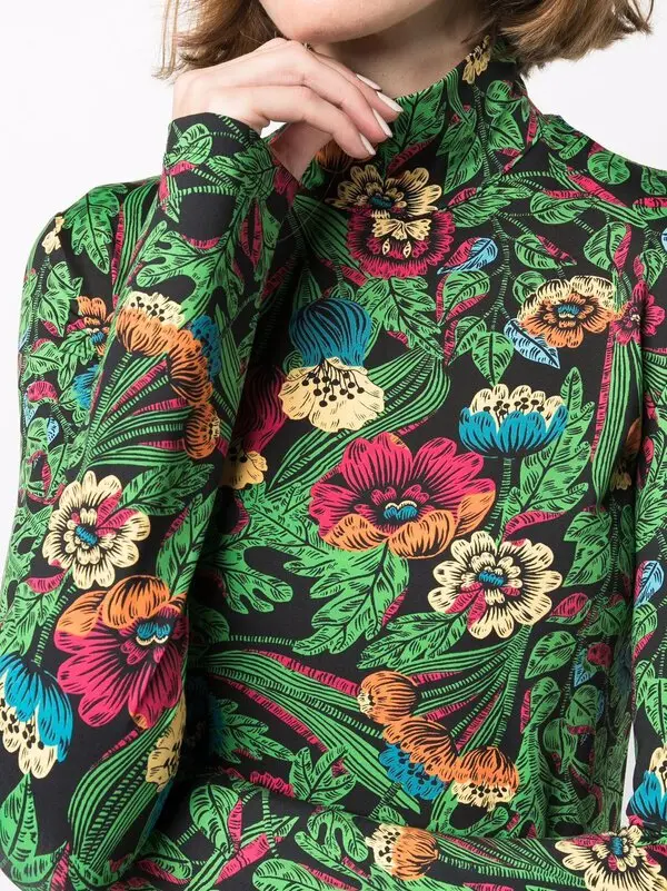 La DoubleJ Floral-print Turtleneck Top