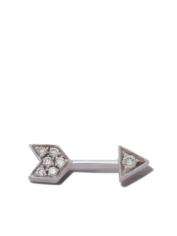 MARIA TASH 18kt White Arrow Diamond Stud Earring