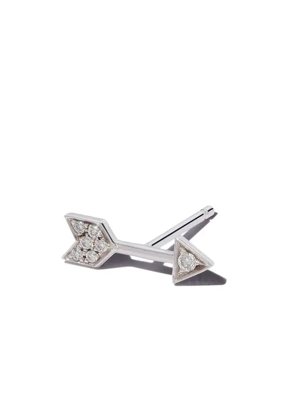 MARIA TASH 18kt White Arrow Diamond Stud Earring