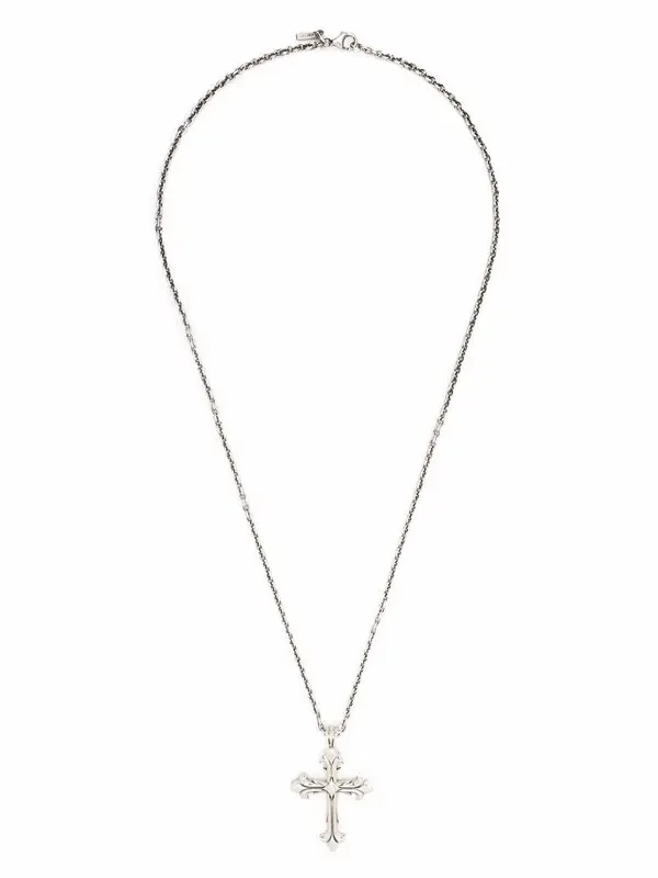 Emanuele Bicocchi Fleury Cross Pendant Necklace - Silver