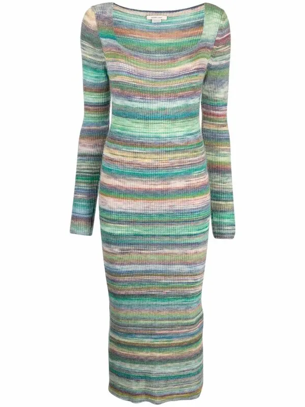 paloma wool knit dress Striped Knitted - Green Ladies dresses