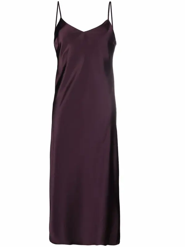 BLANCA VITA Satin-finish Slip Dress - Purple
