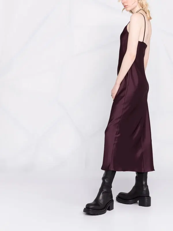 BLANCA VITA Satin-finish Slip Dress - Purple
