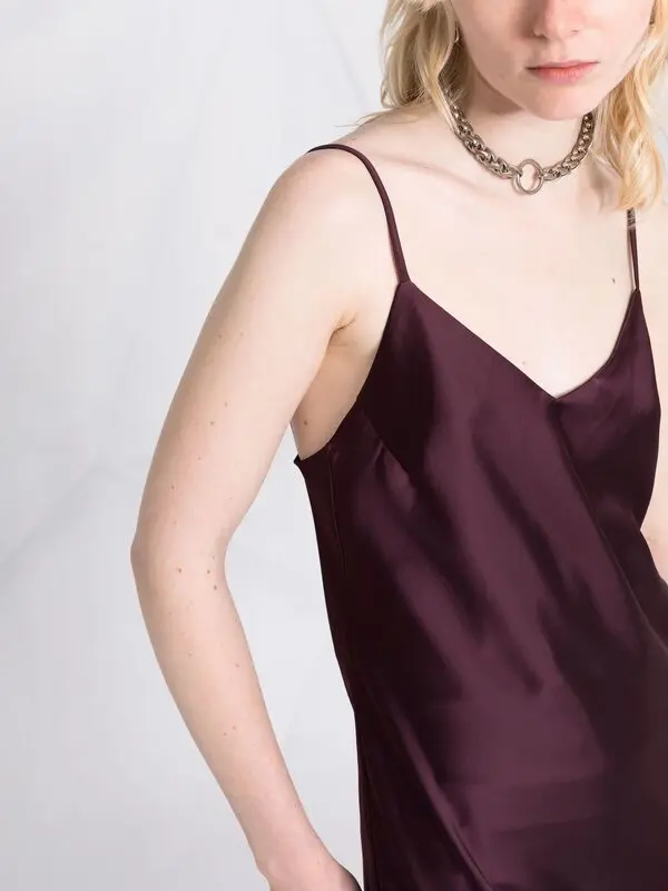 BLANCA VITA Satin-finish Slip Dress - Purple