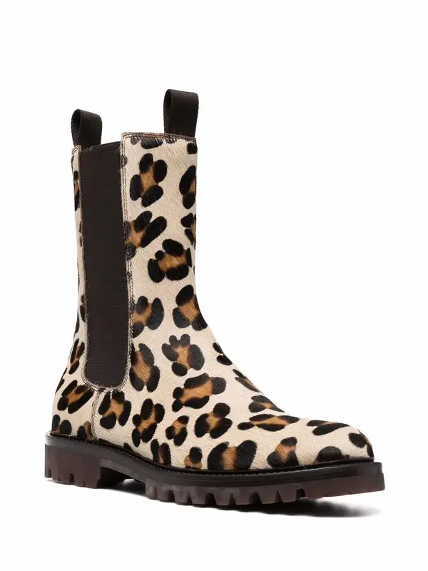 SCAROSSO Nick Wooster Leopard Print Boots