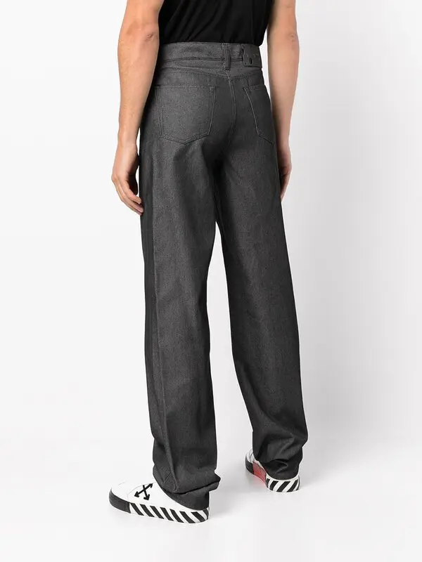 Off-White Slogan-print Straight Leg Jeans