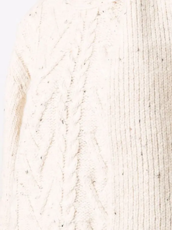 GANNI Neck-tie Cable-knit Oversized Jumper