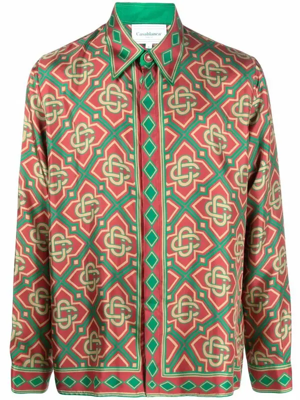 Casablanca Dark Diamond Monogram-print Shirt