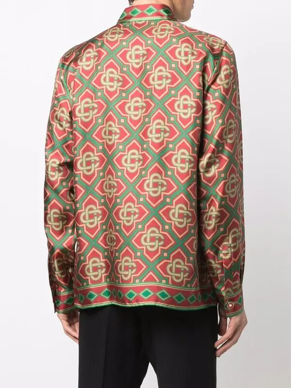Casablanca Dark Diamond Monogram-print Shirt
