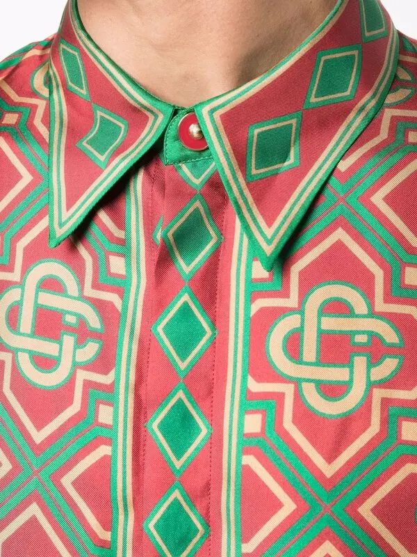 Casablanca Dark Diamond Monogram-print Shirt