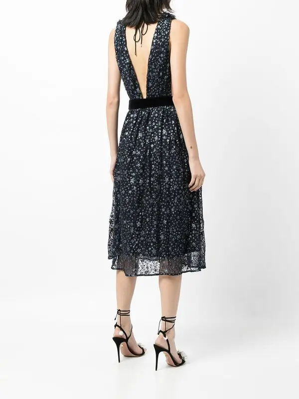 Rebecca Vallance Celestine Glitter Star-Print Midi Dress - Blue |  Editorialist