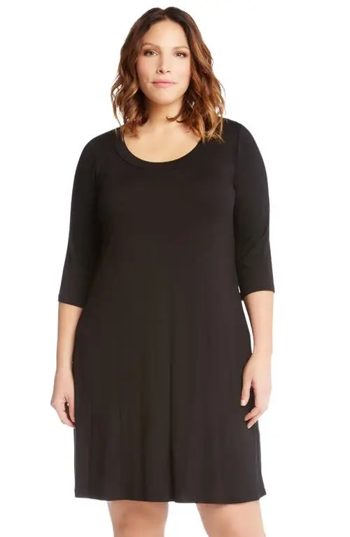 Karen Kane Scoop Neck Jersey A-line Dress - Black