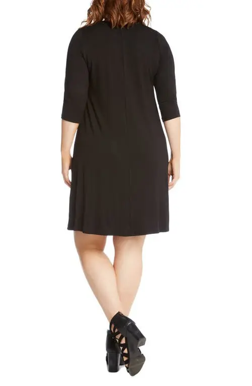 Karen Kane Scoop Neck Jersey A-line Dress - Black