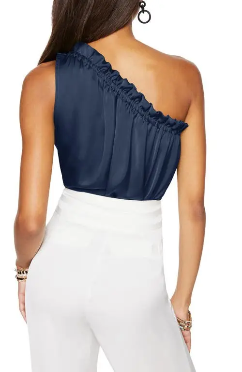 Ramy Brook Tenley One Shoulder Matte Satin Top