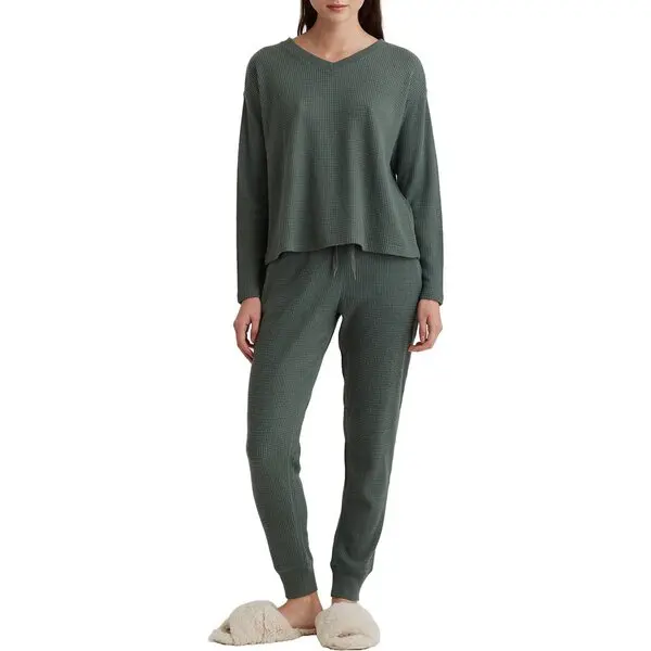 PAPINELLE Super Soft Thermal Knit Pajamas - Moss