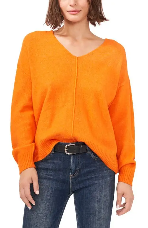 Vince Camuto Cozy Seam Sweater - Tangerine