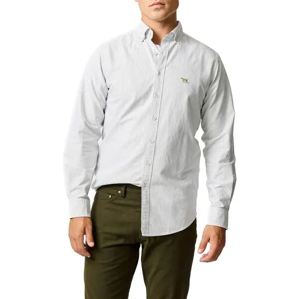 Rodd & Gunn Oxford Lakeside Stripe Sports Fit Shirt - Eucalyptus