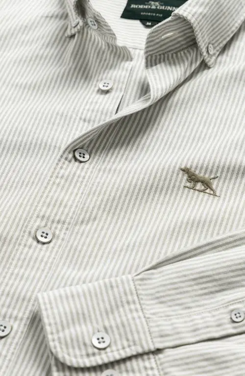 Rodd & Gunn Oxford Lakeside Stripe Sports Fit Shirt - Eucalyptus