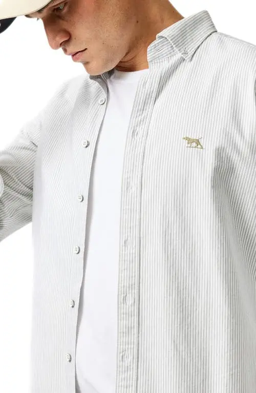 Rodd & Gunn Oxford Lakeside Stripe Sports Fit Shirt - Eucalyptus