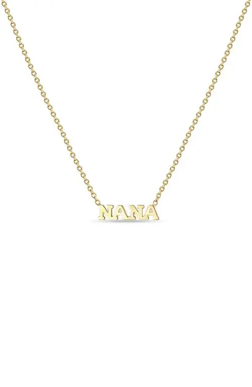 Zoe Chicco Nana Pendant Necklace - 14k Gold