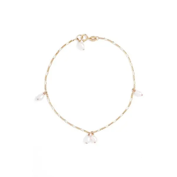 POPPY FINCH Keshi Pearl Charm Bracelet - 14k Yellow Gold
