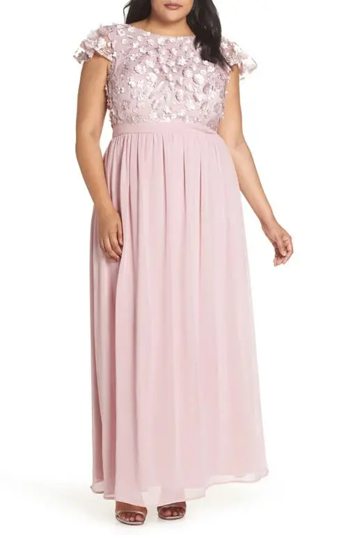 CHI CHI LONDON Floral Bodice Gown