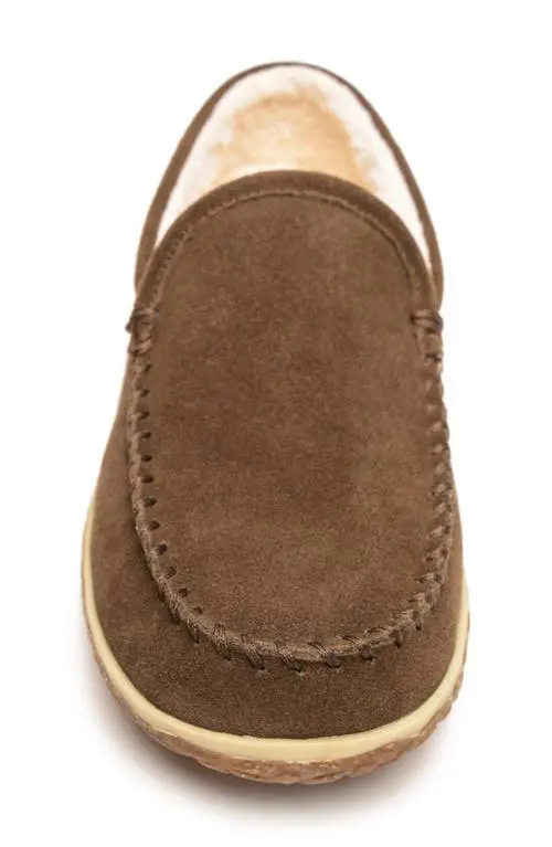 Minnetonka Tilden Suede Slippers - Brown