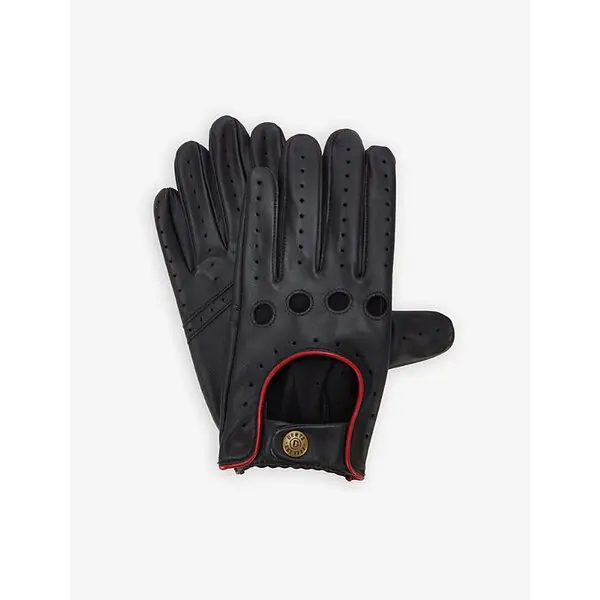 DENTS Silverstone Touchscreen Leather Driving Gloves - Black/berry