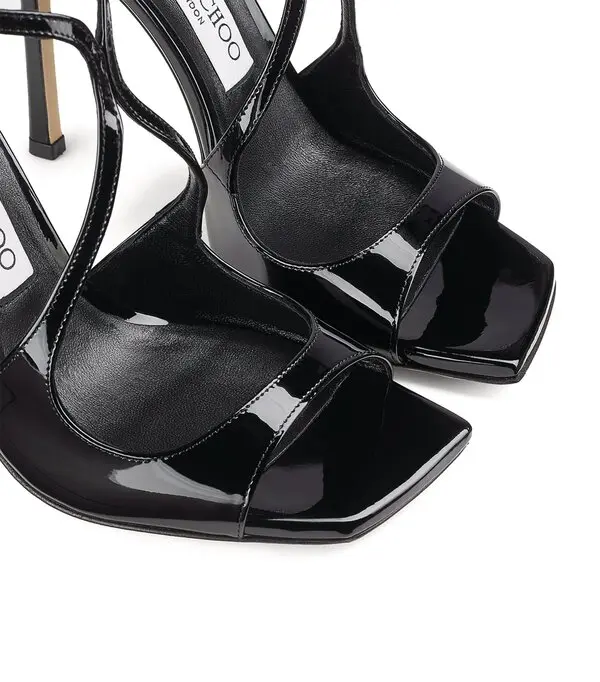 JIMMY CHOO Azia 110 Patent Leather Sandals - Black