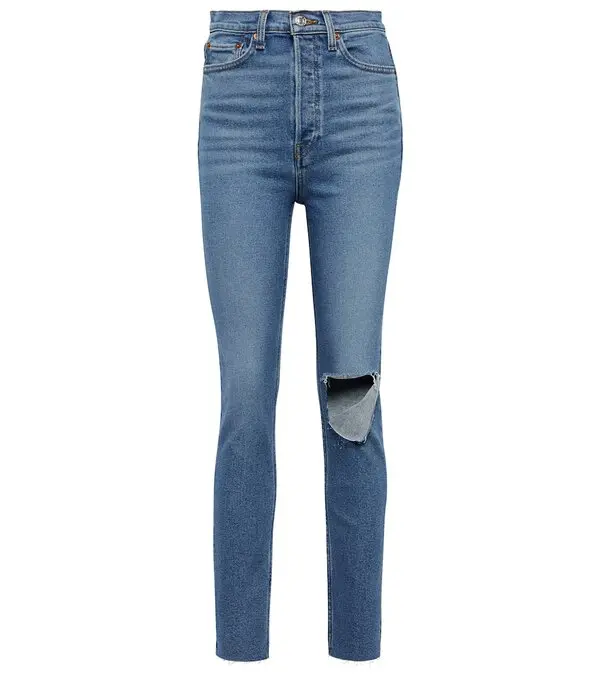 RE/DONE 90s Ultra High-rise Skinny Jeans - Blue