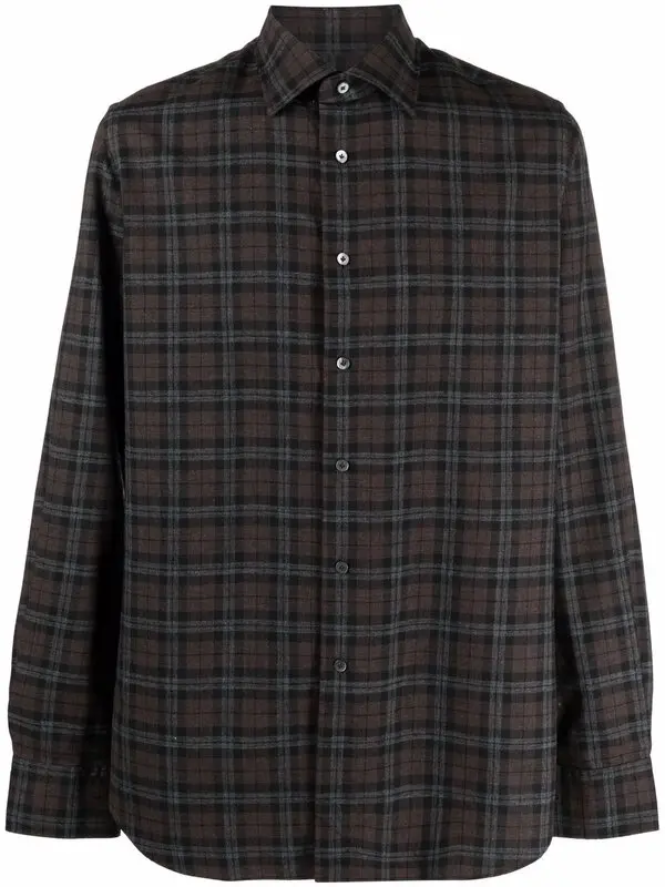 XACUS Tartan-print Wool Shirt