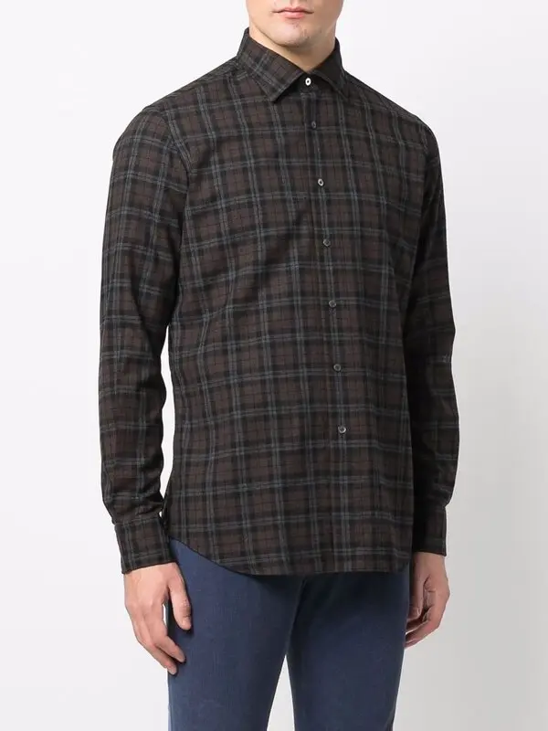 XACUS Tartan-print Wool Shirt
