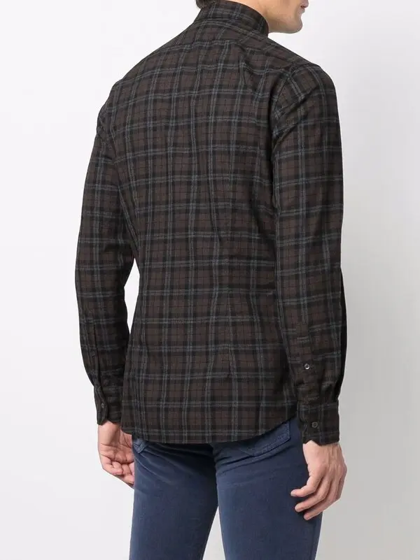 XACUS Tartan-print Wool Shirt