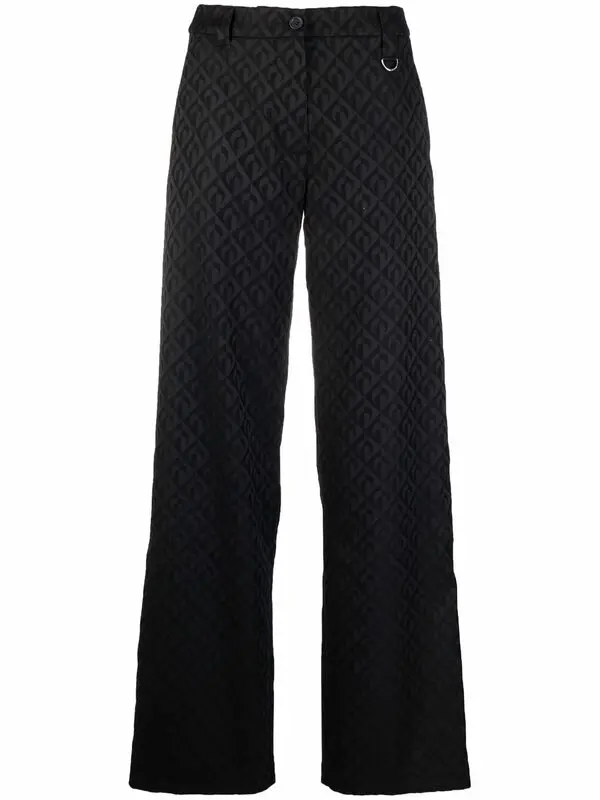 MARINE SERRE Wool-blend Crescent Moon Print Tailored Trousers
