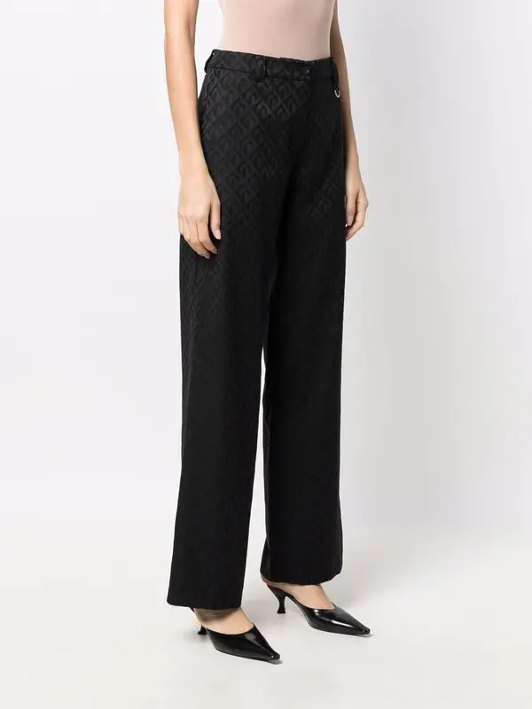 MARINE SERRE Wool-blend Crescent Moon Print Tailored Trousers